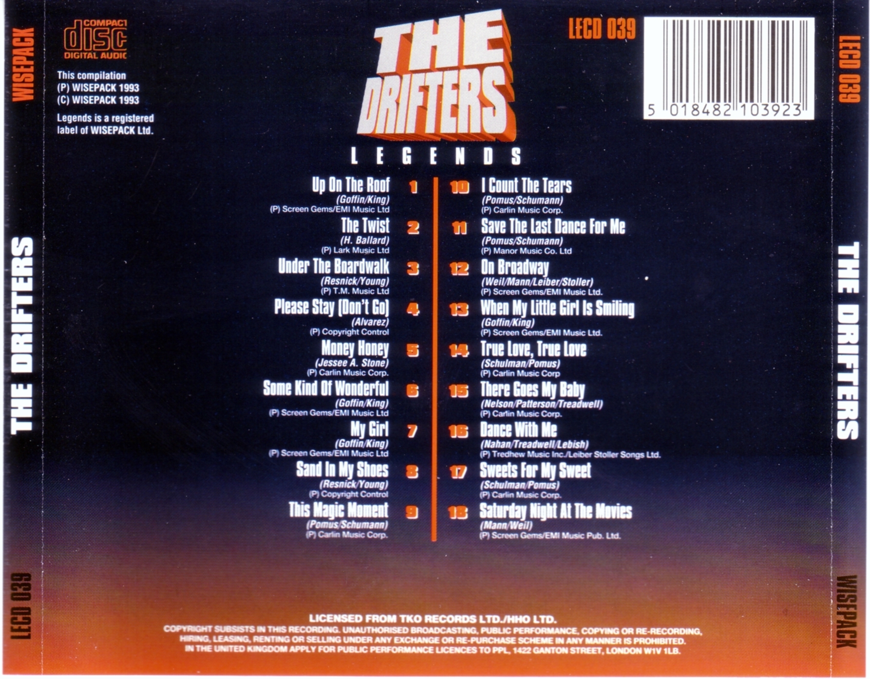 The Drifters Legends : Back | CD Covers | Cover Century | Over 1.000. ...